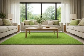 Vopi, Kusový koberec Eton zelený 41 čtverec, 80x80, zelená, ložnice