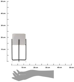 Květináč na stojanu Mizu 23 cm bílý/černý