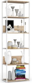 Kovový regál Loft 60 cm bílá/dub sonoma