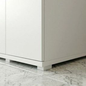 Předsíňová stěna Trinity 10 s čalouněnými panely, 280 cm, bílá / pastelově růžová