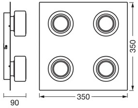 Osram -LED Koupelnové stropní svítidlo ORBIS FLAME 4xLED/5,5W/230V IP44 černá