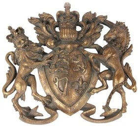Velký královský štít britské monarchie ve zlaté barvě 40x30cm