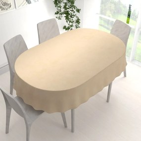 Biante Velký sametový oválný ubrus Velvet Premium SVP-045 Kávově béžový 220x260 cm