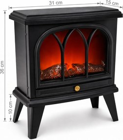 Volně stojící dekorativní LED krb, 15 x 31 x 36 cm