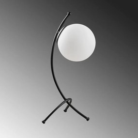 Černobílá stolní lampa se skleněným stínidlem (výška 43 cm) Yay – Opviq lights
