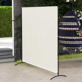 Outsunny jednopanelová venkovní přepážka pro soukromí, voděodpudivý panel s UV30+, stabilní základna, béžová (180 × 50 × 180 cm)