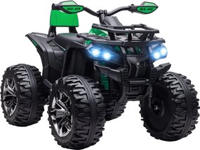 HOMCOM Elektrický čtyřkolka pro děti, 12V 10Ah s funkcí vpřed a vzad, 2 motory, USB připojení, MP3 přehrávač, dětské vozidlo s předními světly 3-8 km/