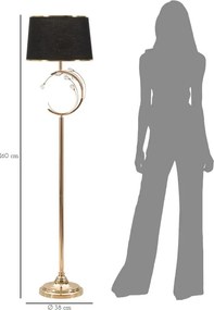 Stojací lampa Bruxelles 160 cm černá/zlatá