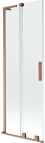 Mexen Velar L, 2-křídlová posuvná vanová zástěna 70 x 150 cm, 8mm čiré sklo, měděná matná, 896-070-003-01-65