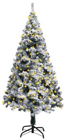 Umělý vánoční stromek s LED zasněžený zelený 120 cm,  3077765 HangarStore.cz