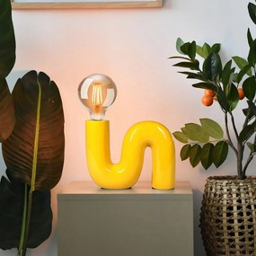 Moderní lampa s motivem hada z keramiky do obývacího pokoje na stůl Pop Serpent E27