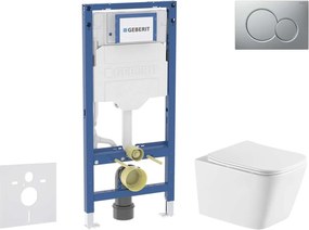 Geberit Duofix - Set předstěnové instalace, klozetu Arkas I a sedátka softclose, tlačítko Sigma01, lakovaný matný chrom SANI11CA2116