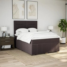 Box spring postel s matrací tmavě hnědá 140x200 cm textil 3291694