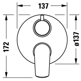 Duravit No.1 - SET vanová páková baterie podomítková + základní těleso, chrom N15210008010
