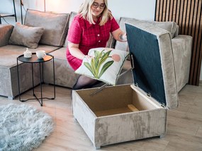 Taburet SMART COSARO XL s úložným prostorem 71x71 cm, mentolový