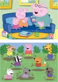 EDUCA Dřevěné puzzle Prasátko Peppa II / 2x25 dílků