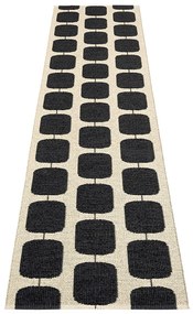 Oboustranný vinylový koberec Pappelina STEN Black/Cream velikost: 70x400cm