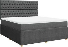 Box spring postel s matrací tmavě šedá 180x200 cm textil 3294443
