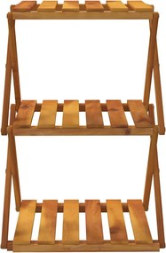 3patrový skládací regál hnědý 43 x 31 x 63 cm masivní akácie 153329