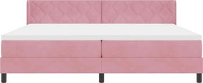 Postel s boxspringem s čelo Růžová 200 x 200 cm samet 3341545