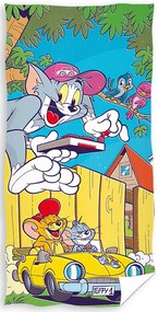Dětská osuška Tom a Jerry Ve žlutém kabrioletu