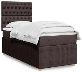 Box spring postel s matrací tmavě hnědá 80x200 cm textil 3291893