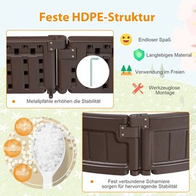 Costway Pískoviště Sandbox s voděodolným krytem – 183 × 105 × 21 cm, hnědý
