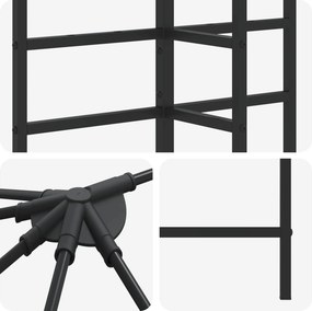 Rám altánu bez látky altánu 6 x 3 m Černá Ocel 3376006