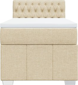 Box spring postel s matrací krémová 100 x 200 cm textil 3289291