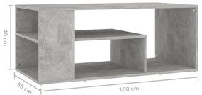 vidaXL Marketos Konferenční stolek betonově šedý 100x50x40 cm kompozitní dřevo