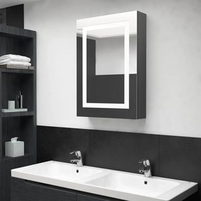 LED koupelnová skříňka se zrcadlem zářivě šedá 50 x 13 x 70 cm,  326491