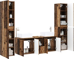 Sada koupelnového nábytku 5 ks Staré dřevo 33 x 34,5 x 160 cm 3406041