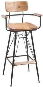 Kovová barová židle se dřevem BISTRO - 50* 53 * 111cm