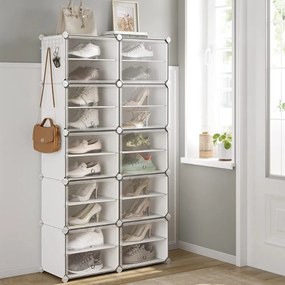 Organizér na boty KIMBERLY, 10 boxů, bílá/průhledná SongmicsHome