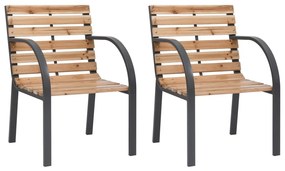 Zahradní židle 2 ks masivní jedlové dřevo,  319576