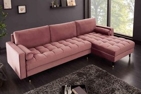 invicta interior Rohová sedačka Cozy Velvet II 260cm samet starorůžová 40276