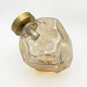 Stropní svítidlo CRISTAL 1xE14/15W/230V mosaz/kouřová béžová