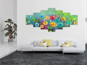 Obraz - Abstraktní květiny (210x100 cm)