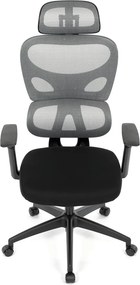 Ergonomická kancelářská židle LEXON - šedá síťovina