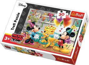 TREFL PUZZLE Mickey a Minnie slaví narozeniny 27x20cm 30 dílků skládačka tr18211