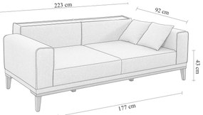 Hanah Home Dvoumístná pohovka LIONES antracitová 223 cm