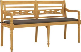 Lavice Batavia s Taupe poduškou 150 cm masivní teakové dřevo 3100834