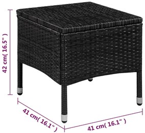 vidaXL Marketos 3dílný bistro set polyratan černý