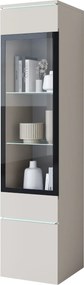 Úzká vitrína LED sloupek Vera kašmír (VRBK002+LED)