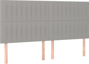 Box spring postel s matrací světle šedá 200 x 200 cm textil 3136781