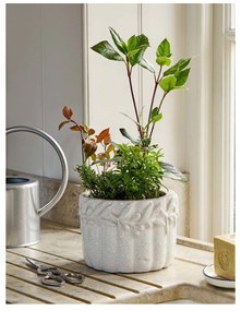 Kameninový květináč Cetara Rustic White 18 cm Garden Trading