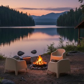Kondela Stohovatelné křeslo, hnědá, plast, SOKRA NEW