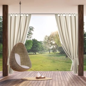 ZAHRADNÍ VODĚODOLNÝ ZÁVĚS NA POUTKÁCH GARDEN 155X220 CM SVĚTLEBÉŽOVÁ