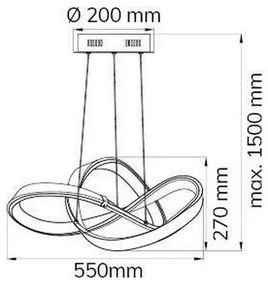 Wofi 6134.01.88.9000 - LED Stmívatelný lustr na lanku INDIGO LED/44W/230V