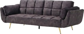 Designová rozkládací pohovka Bailey 215 cm tmavě šedý samet